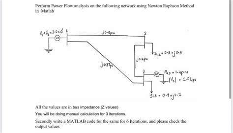 Solved Perform Power Flow Analysis On The Following Network