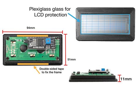 Frame Case Built In Lcd 1602 Housing Box Protection Arduino Raspberry Enclosure Oled Display Etsy