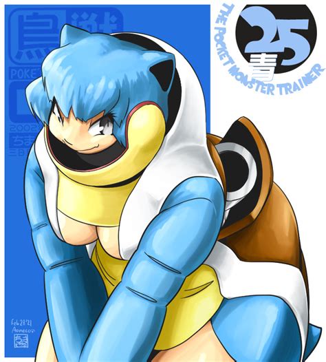 Rule 34 1girls 2d Black Eyes Blastoise Blue Background Blue Hair