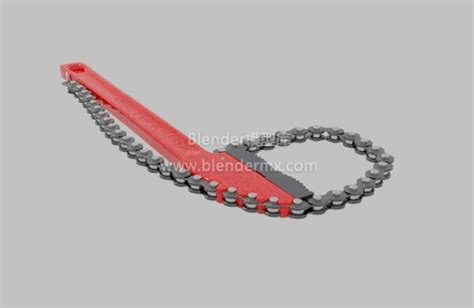 Blender 链条扳手3d模型素材资源下载 Blender模型库