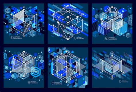 Premium Vector Engineering Technological Dark Blue Vector 3d