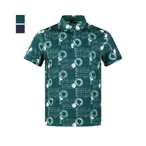 포스티 아날도바시니 남성 아트웍 패턴 반팔 골프셔츠 Abmts42301