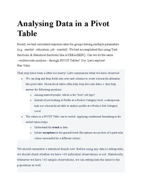 excel tips pdf statistics microsoft excel