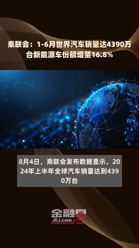 乘联会：1 6月世界汽车销量达4390万台新能源车份额增至168 快报凤凰网视频凤凰网
