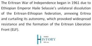 The Eritrean War Of Independence World History Edu