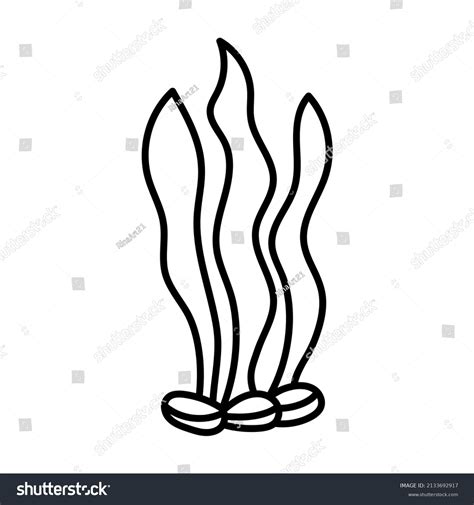 Vector Isolated Simple Contour Coral Template Stock Vector Royalty Free 2133692917