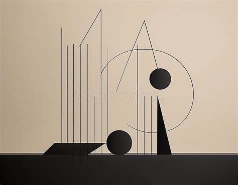 Minimalist Line Art With Abstract Geometric Patterns Clean Simple Modern Monochrome Background