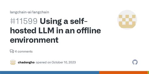 Using A Self Hosted Llm In An Offline Environment Issue Langchain Ai Langchain Github