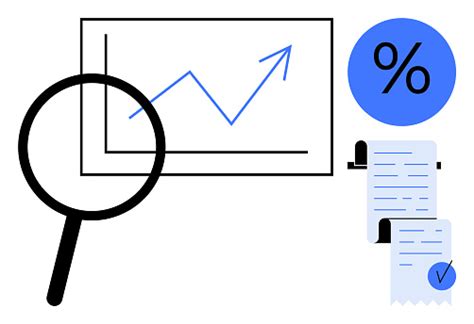 비즈니스 전략을 위한 돋보기와 성장 차트를 사용한 재무 분석 개념에 대한 스톡 벡터 아트 및 기타 이미지 개념 개념과 주제 경제 Istock