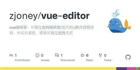 GitHub zjoney vue editor vue编辑器可视化拖拽编辑器 低代码 解决营销活动中后台系统采用可视化拖拽方式