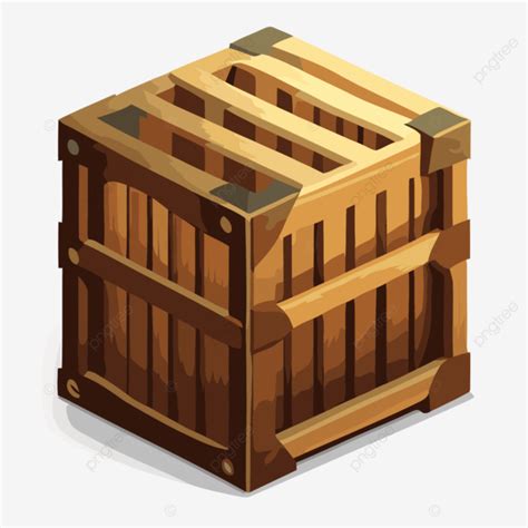 Wooden Crate Sticker Clipart Wooden Crate Vector Free Download File