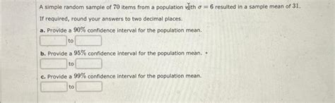 Solved A Simple Random Sample Of Items From A Population Chegg