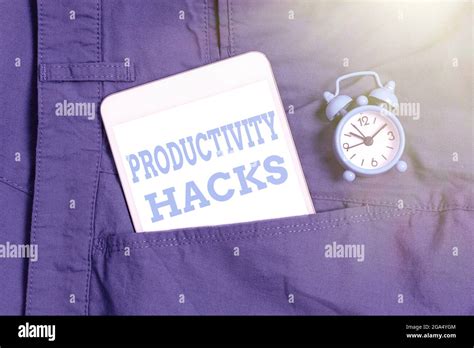 Conceptual Display Productivity Hacks Concept Meaning Tricks That You Get More Done In The Same