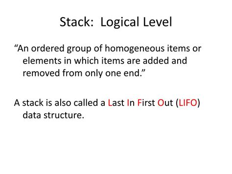 Ppt Understanding Stacks Logical Representation And Implementation