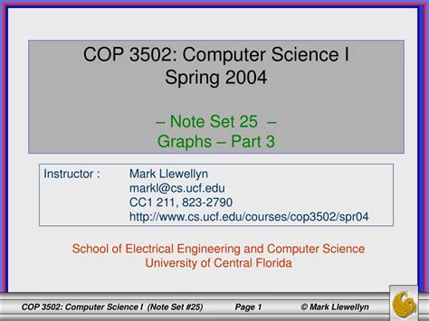 ppt cop 3502 computer science i spring 2004 â€“ note set 25 â