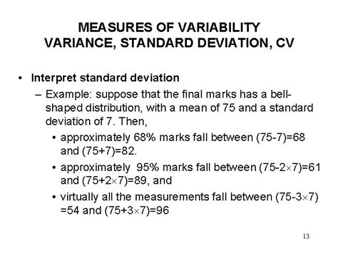 Measures Of Variability Range Variance Standard Deviation Coefficient