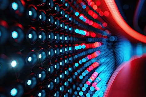 Abstact Circle Of Lights On Wall Background Premium Ai Generated Image