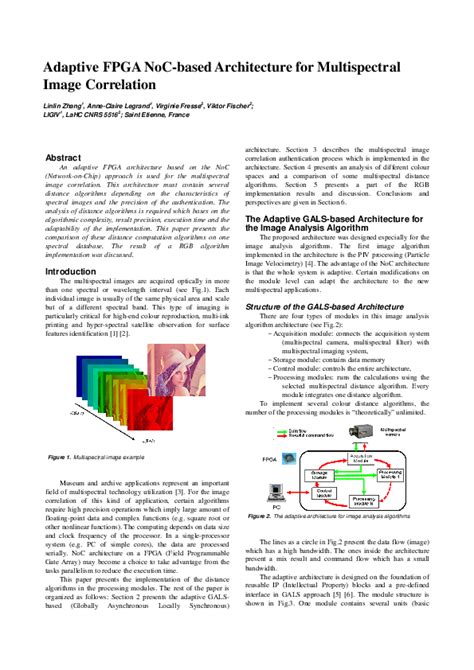 pdf adaptive fpga noc based architecture for multispectral image