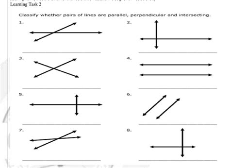 Solved Learning Task 2 Classify Whether Pairs Of Lines Are Parallel Perpendicular And