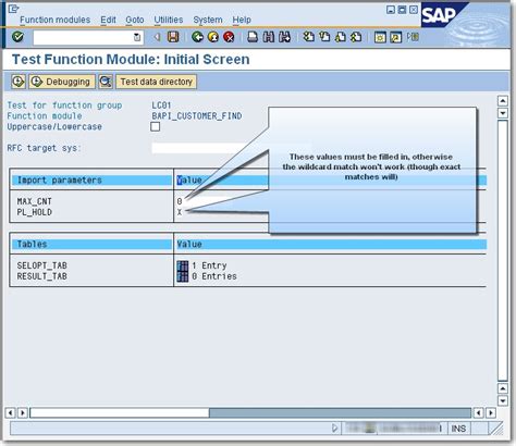 david klein s corner how to use bapi customer find to search for