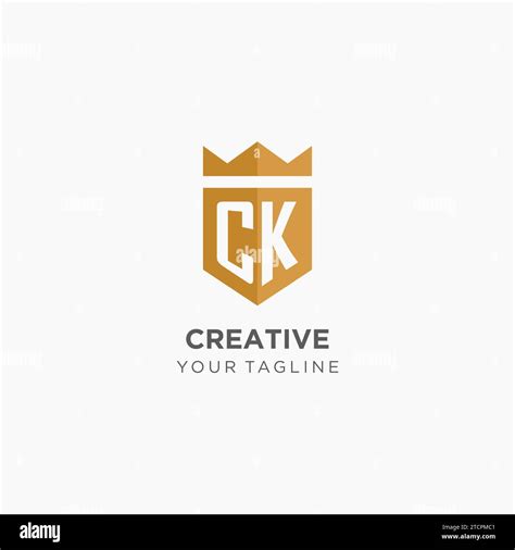 Monogram Ck Logo With Geometric Shield And Crown Luxury Elegant Initial Logo Design Vector