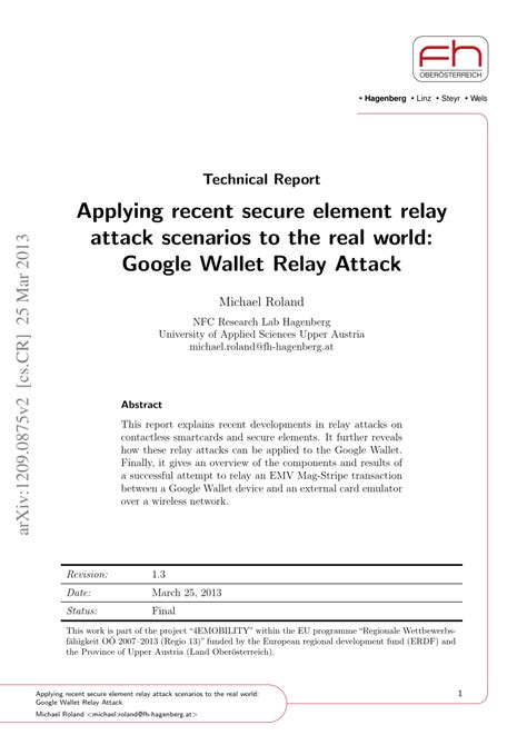 pdf applying recent secure element relay attack scenarios to the real
