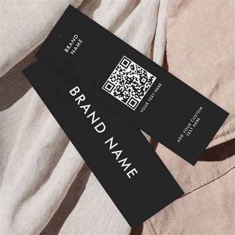 Modern Minimalist QR Code Clothing Label Hang Tag Zazzle In Hang Tags Hang Tags
