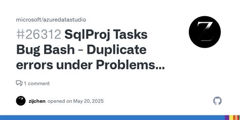 Sqlproj Tasks Bug Bash Duplicate Errors Under Problems Tab · Issue