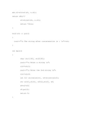 Concatenation Of Two Strings Using Class In C DOCX