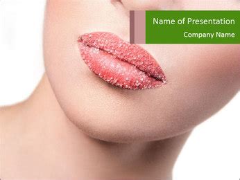Sugar Coated Lips Of A Woman PowerPoint Template Backgrounds Google Slides ID 0000094131