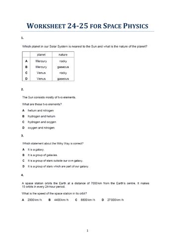 Igcse Space Physics Cie Teaching Resources