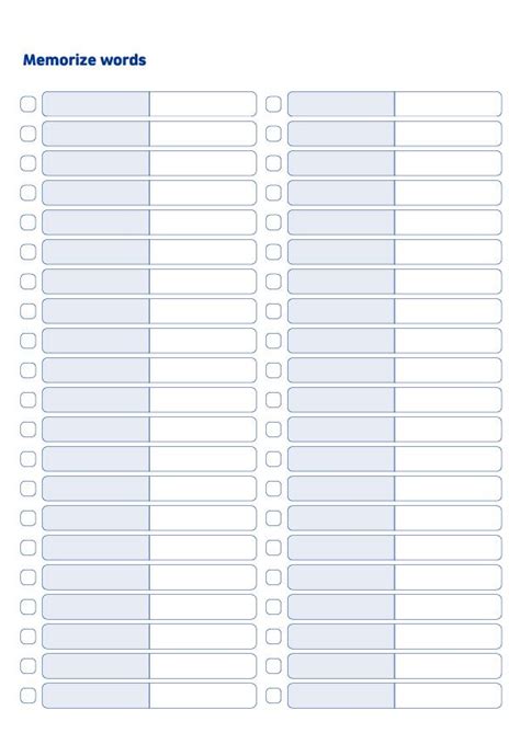 Note Templte 단어만 암기 공부 무료 속지 서식 템플릿 굿노트 원노트 노타빌리티 데일리 플래너 템플릿 암기 스터디 플래너