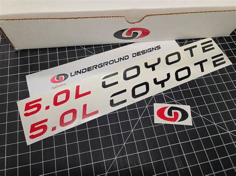 50l Coyote Decals 2 Pack Hood Racing Engine Performance
