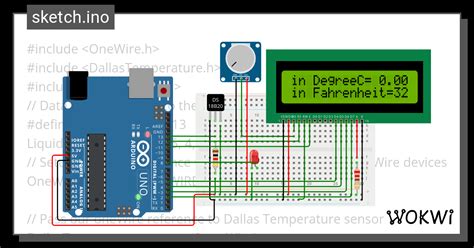 Temp Senser With Ds18b20 Wokwi Esp32 Stm32 Arduino Simulator