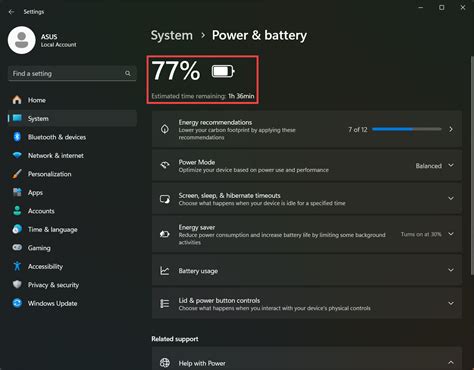 Windows Battery Remaining Usage Time ASUS ZenTalk