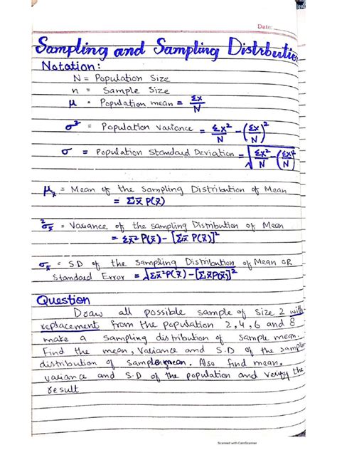 Sample And Sampling Distribution Pdf