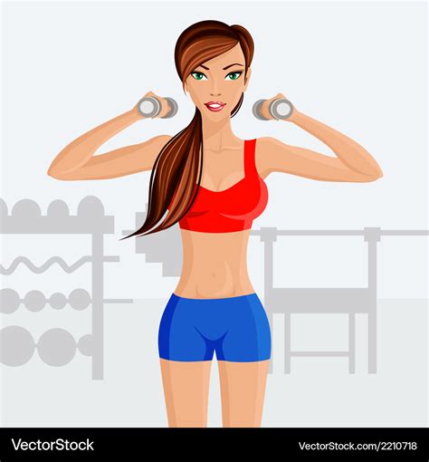 Junge Sexy Frau Fitness Lizenzfreies Vektorbild
