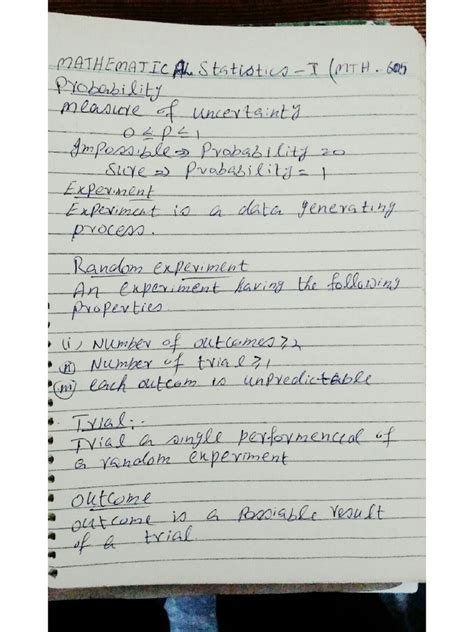 Probability Notes Pdf