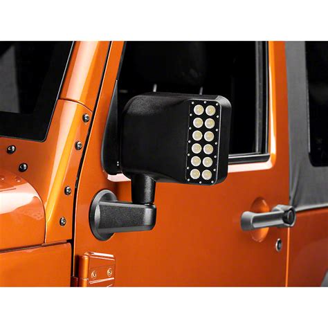 07 18 Jeep Wrangler Jk Jku Side View Mirror With Led Light丨amoffroad