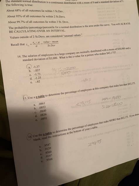 Solved The Standard Normal Distribution Is A Continuous Chegg