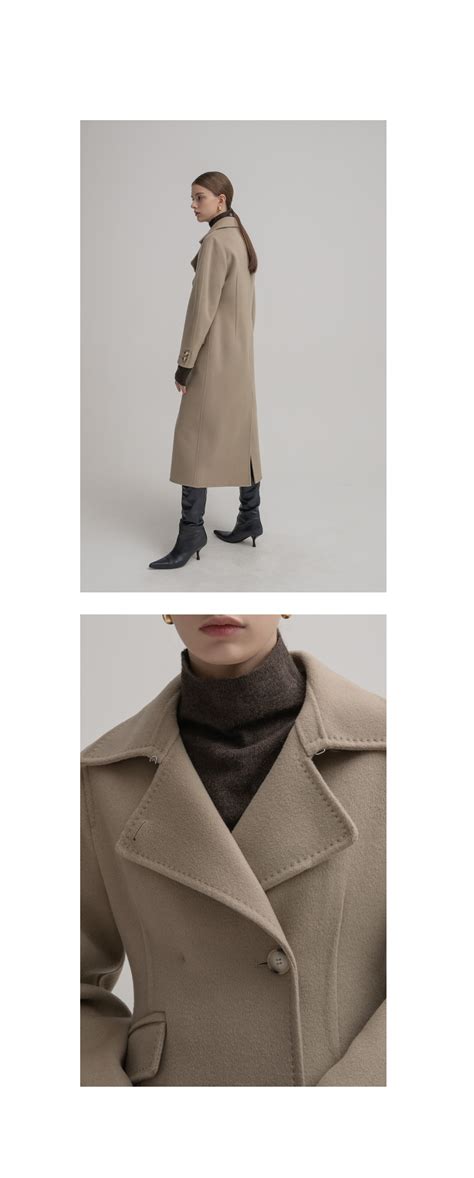 울100 아워글라스 핸드메이드 코트 카키베이지ct 1404