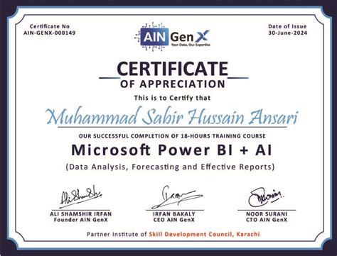 Sabir Hussain Ansari On Linkedin I Am Delighted To Have Completed The Microsoft Powerbi And Ai