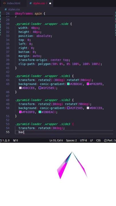 Pyramid 3d In Html Css And Javascript Youtube