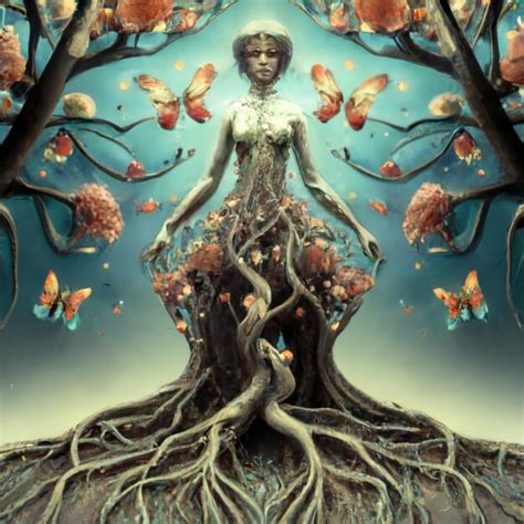 Premium Photo Fantasy Woman Trees Spirit Wanders Woods In Dark Magic Forest Girl Tree Took