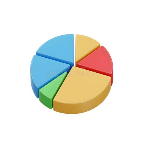 colorful 3d pie chart illustration data visualization and business