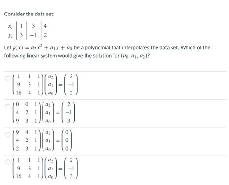 solved consider the data set xi 1 3 4 3 1 2 yi let p x