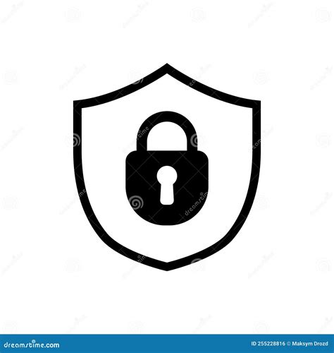 Shield Security With Lock Symbol Vector Data Protection Cyber