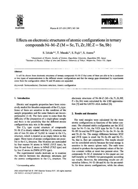 Pdf Effects On Electronic Structures Of Atomic Configurations In