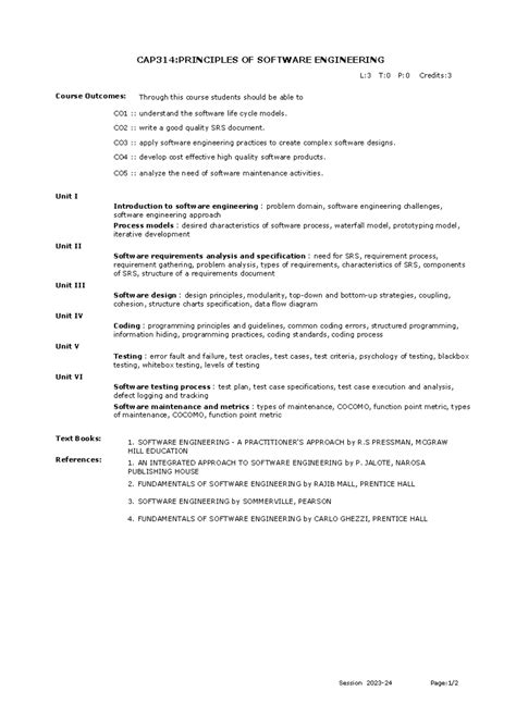 Principles Of Software Engineering Cap314principles Of Software