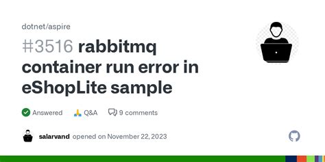 Rabbitmq Container Run Error In EShopLite Sample Dotnet Aspire Discussion GitHub